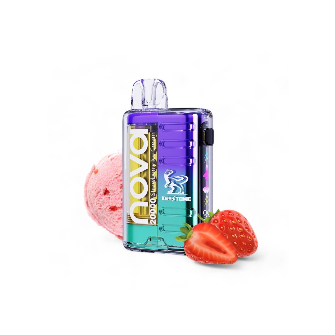VAPORIZADOR DESECHABLE NOVA 20000 ZERO STRAWBERRY ICE CREAM-KEYSTONE